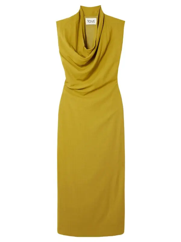 Tove Babette Maxi Dress With Cowl Neck - Green