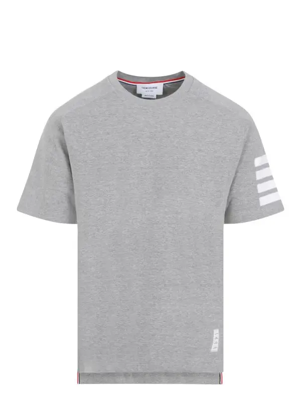 Thom Browne 4-bar Stripe Crewneck T-shirt - Light Gray