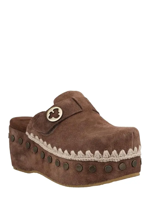 Mou Stud Embellished Clogs - Green
