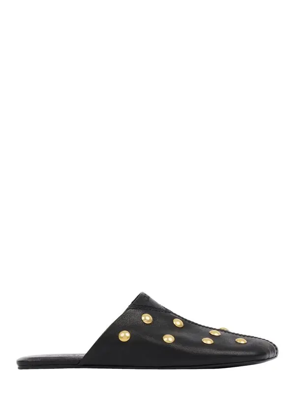 Chloé Rita Mules With Gold Cabochon Rivets - Black