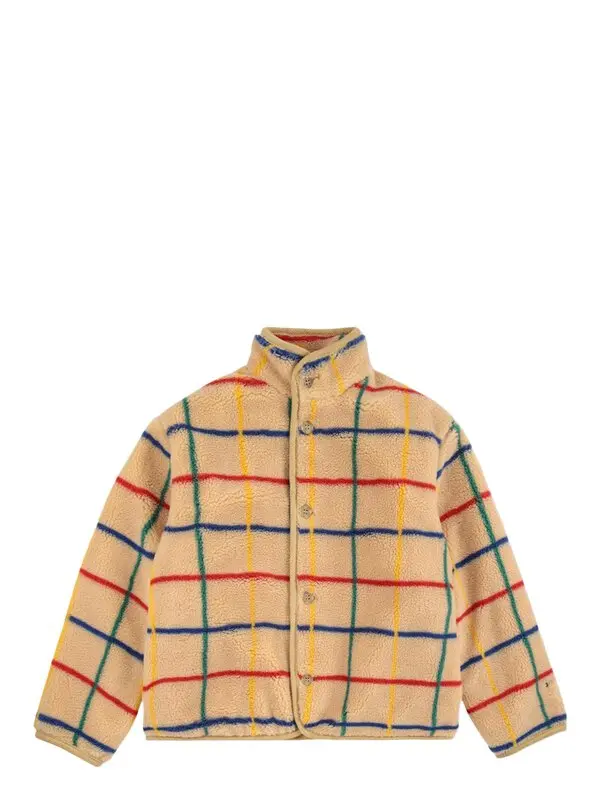 BOBO CHOSES Grid-pattern Fleece Jacket - Nude