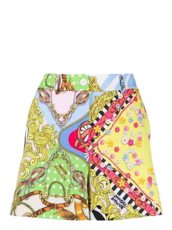 Moschino Printed High-waisted Shorts - Multicolor