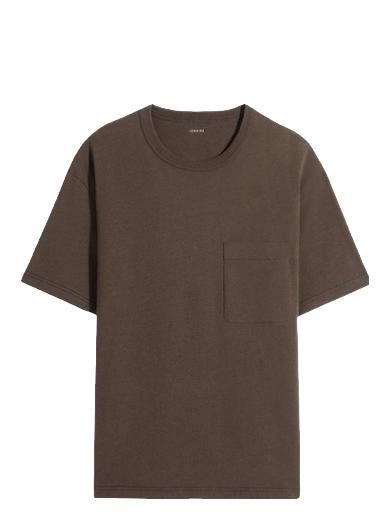 LEMAIRE Chest Pocket Crewneck T-shirt - Brown