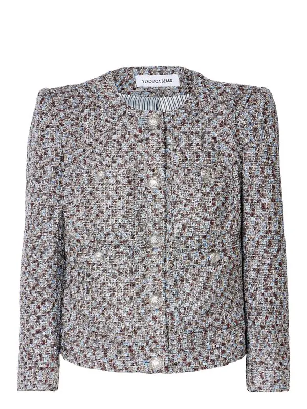 Veronica Beard Single-breasted Jacket With Padded Shoulders - Silver
