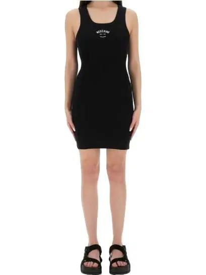 Moschino Sleeveless Logo Dress - Black