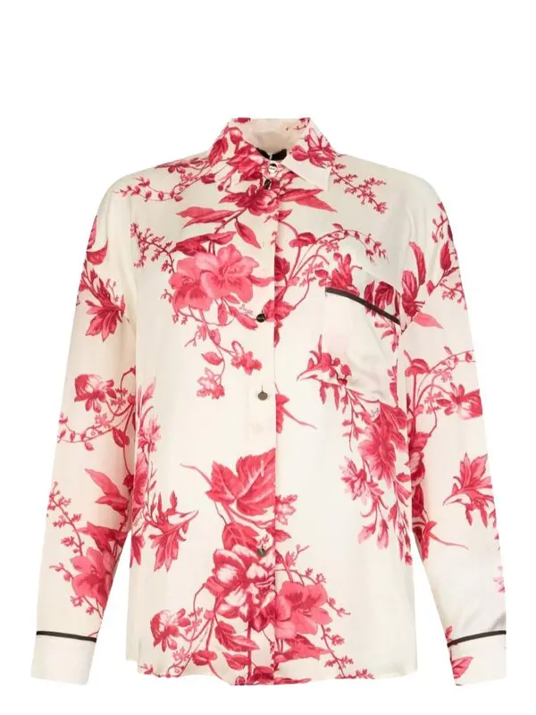 Liu Jo Floral Print Long-sleeve Shirt - White