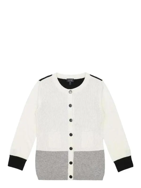 Emporio Armani Single-breasted Knitted Cardigan - White