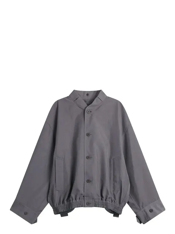 Issey Miyake Homme Plissé Button-up Bomber Jacket With Detachable Hood - Charcoal-grey