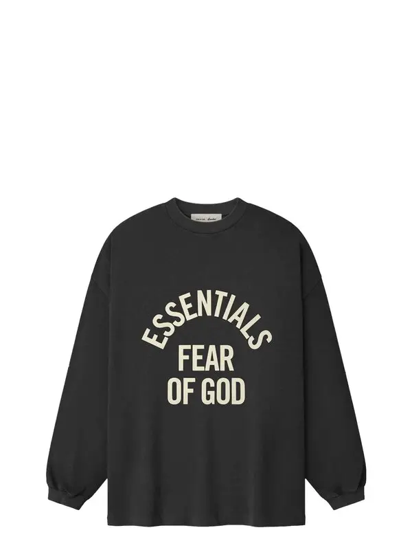Fear Of God Long Sleeve Crewneck Sweatshirt With Logo - Black