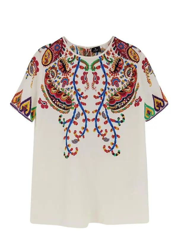 Etro Paisley-print Crewneck T-shirt - Multicolour