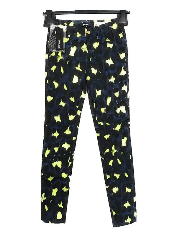 Just Cavalli Skinny Jeans With Leopard Print - Black