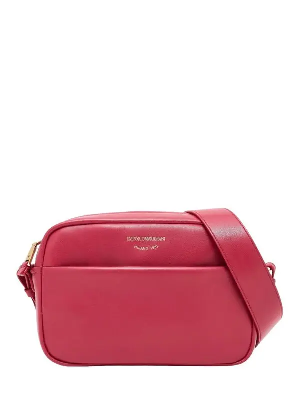Emporio Armani Leather Camera Case With Shoulder Strap - Red