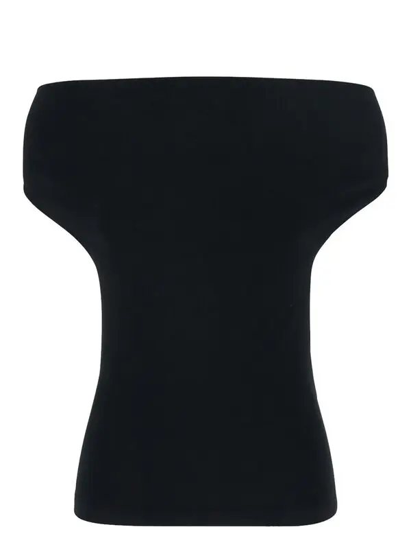 SEMICOUTURE Off-shoulder Knit Top - Black
