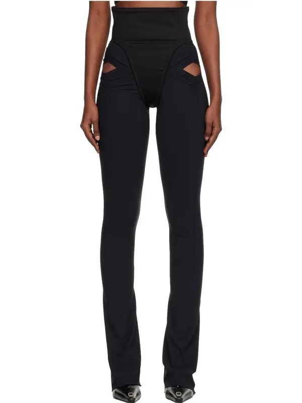 KNWLS Patchwork Front Pleat Pants - Black