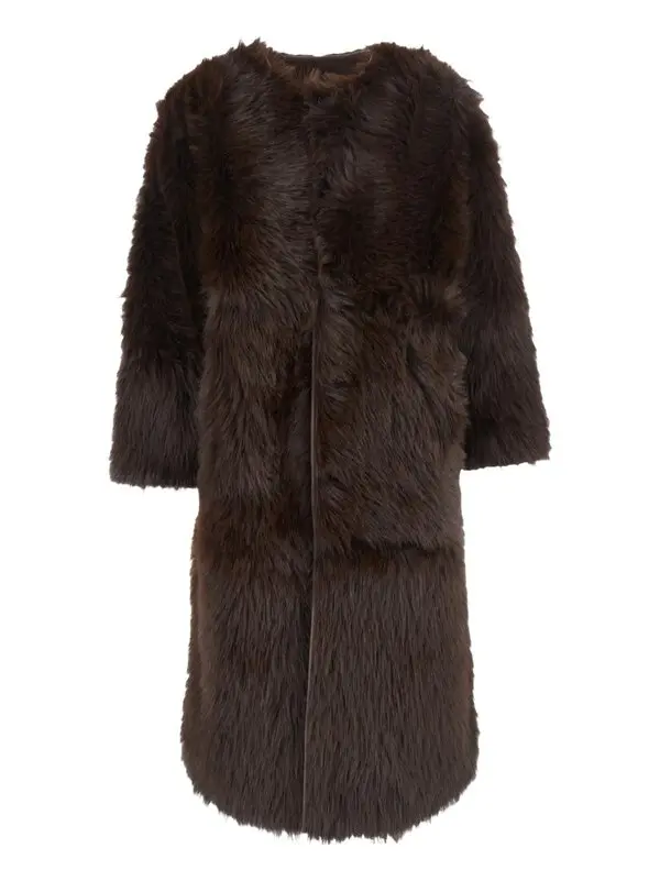 URBANCODE Reversible Faux Fur Coat - Black