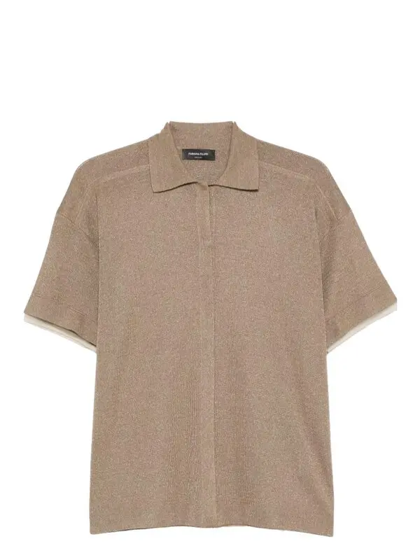 Fabiana Filippi Short-sleeved Polo Collar T-shirt - Nude