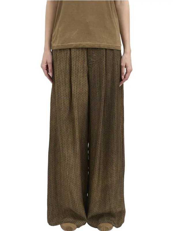 UMA WANG Wide-leg Printed Casual Pants - Green