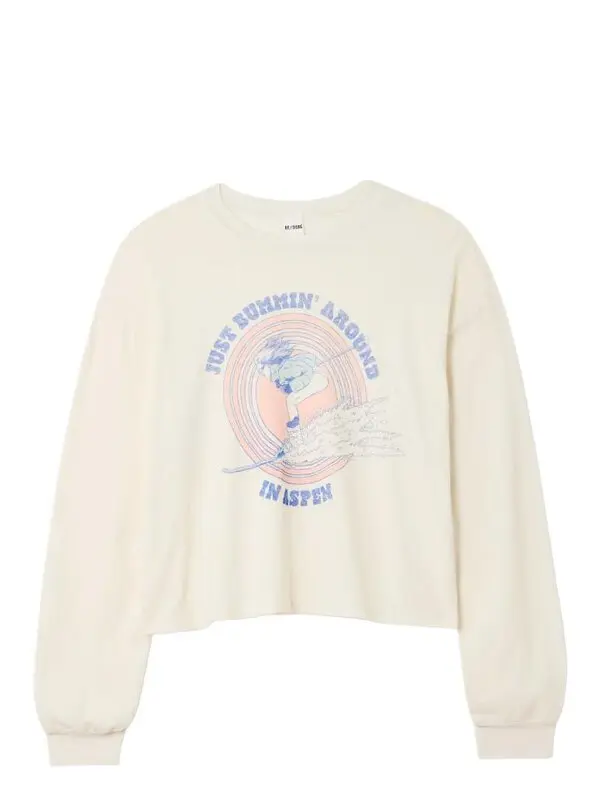 RE/DONE Printed Cotton-jersey T-shirt - White