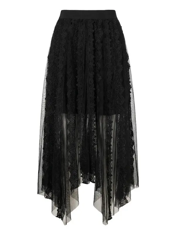 ALLSAINTS Vashtie Lace Midi Skirt - Black