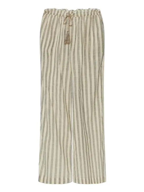 Ulla Johnson Josephine Striped Tasseled Wide-leg Trousers - Cowrie Stripe