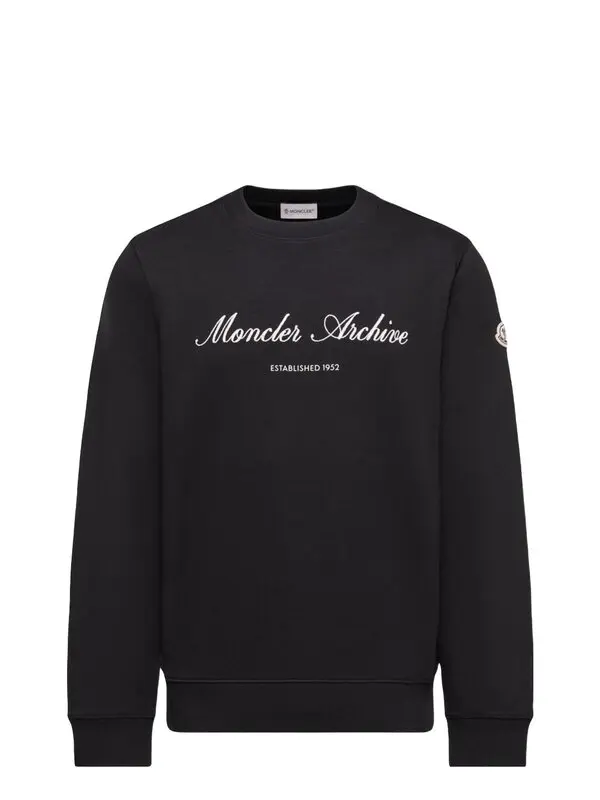 Moncler Archive Logo Crewneck Sweatshirt - Black