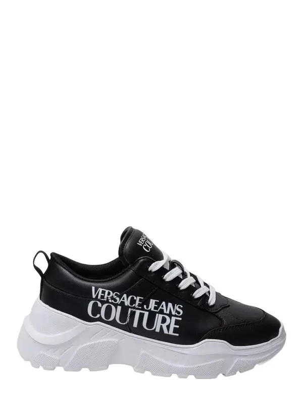 Versace Logo Printed Chunky Lace-up Sneakers - Black
