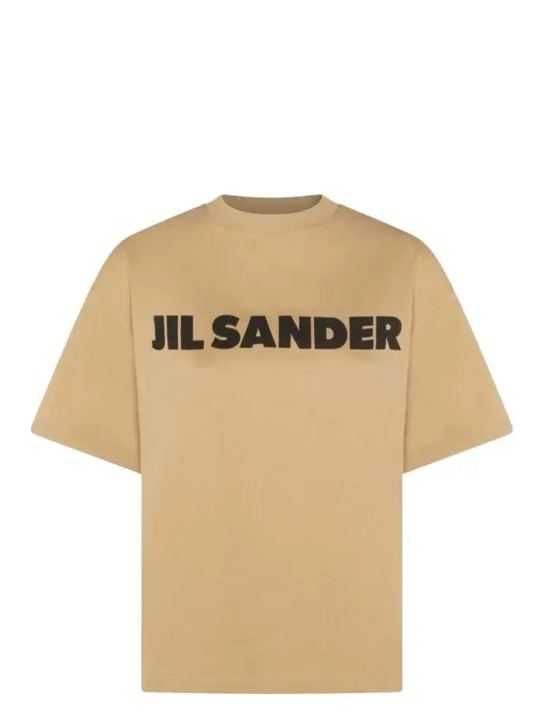 JIL SANDER Logo Printed Crewneck T-shirt - Beige