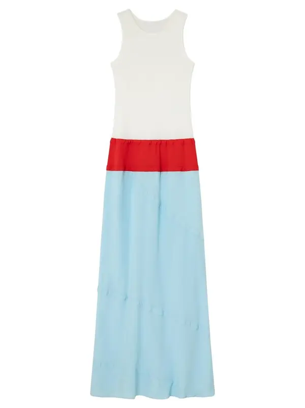Gimaguas Sleeveless Maxi Dress With Patchwork Design - Blue