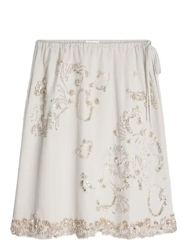 Dries Van Noten Embroidered Cotton Knee-length Skirt - * Product Description (middle): Full Body Embroidery, Regular Version, Knee-length, Pullover Style, Side Lace.
