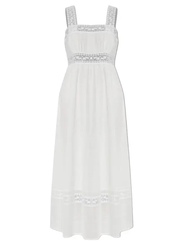 Posse Midi Dress With Lace Inserts - White