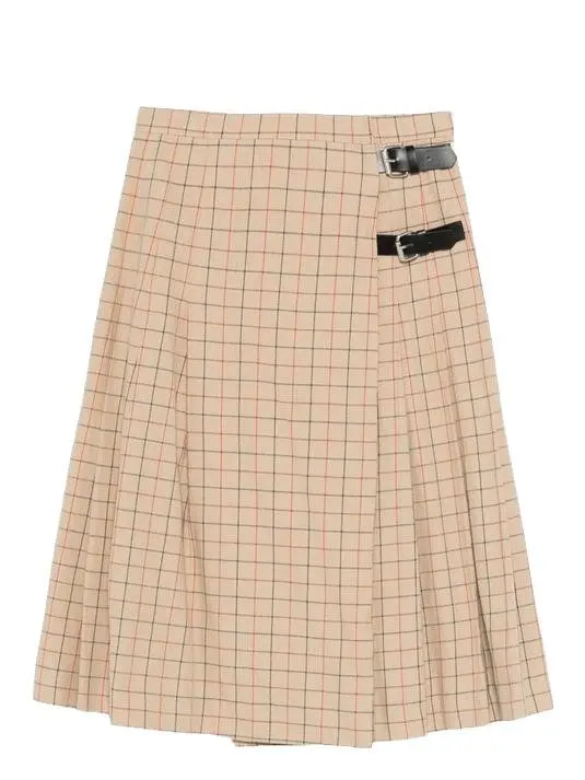 Barbour Hollington Buckle-fastening Tattersall Midi Skirt - No