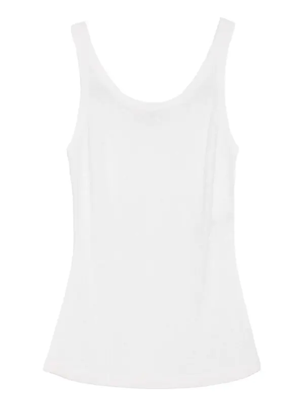 Elisabetta Franchi Scoop Neck Sleeveless Tank Top - White