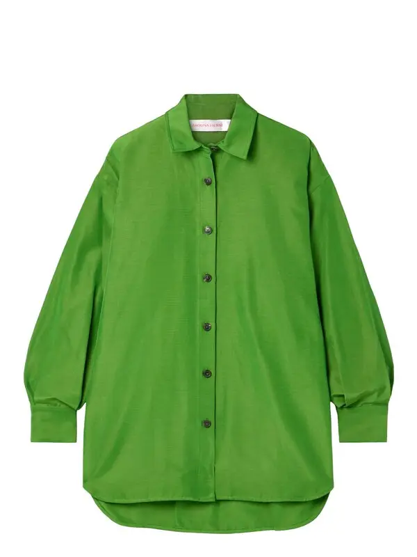 Carolina Herrera Cotton-blend Twill Shirt - Leaf Green