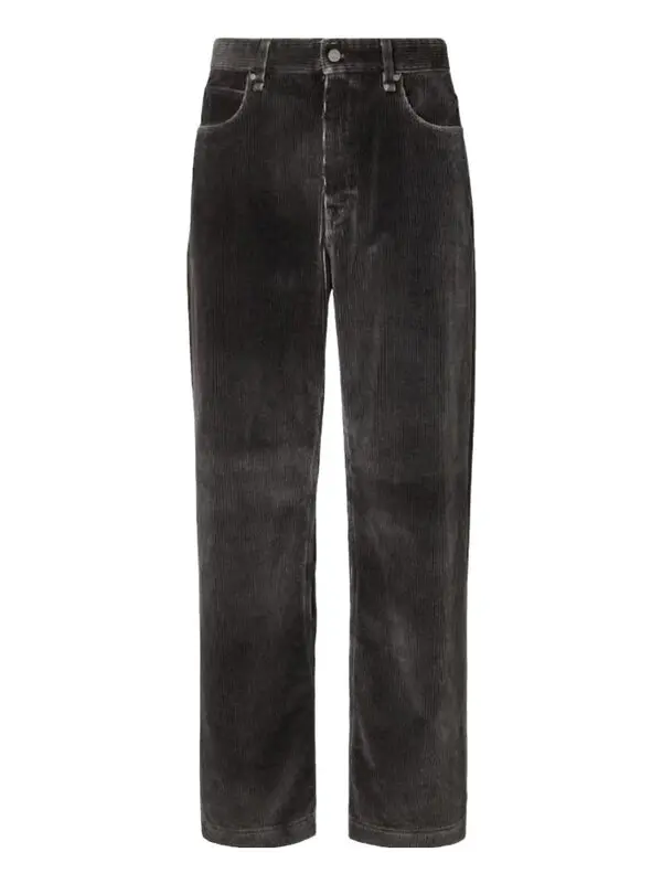 Fendi Straight-leg Corduroy Long Jeans - Black