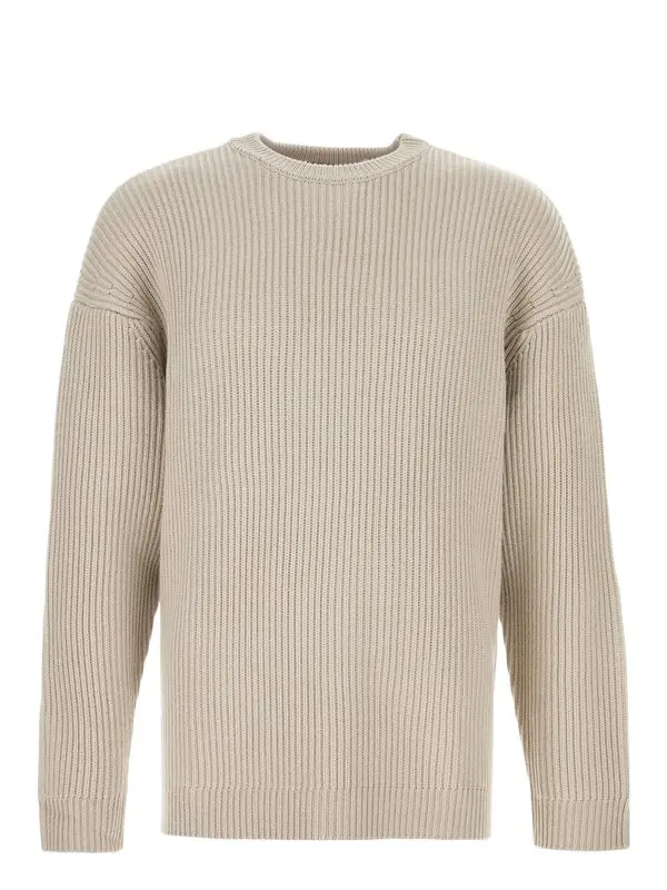 ENTIRE STUDIOS Long-sleeved Crew Neck Sweater With Ribbed Details - Beige