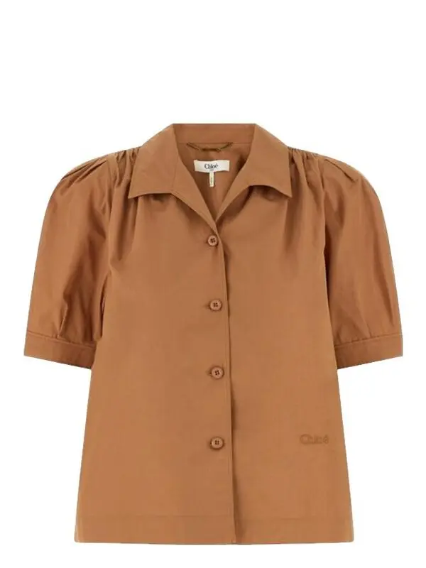 Chloé Cotton Poplin Shirt With Short Sleeves - No