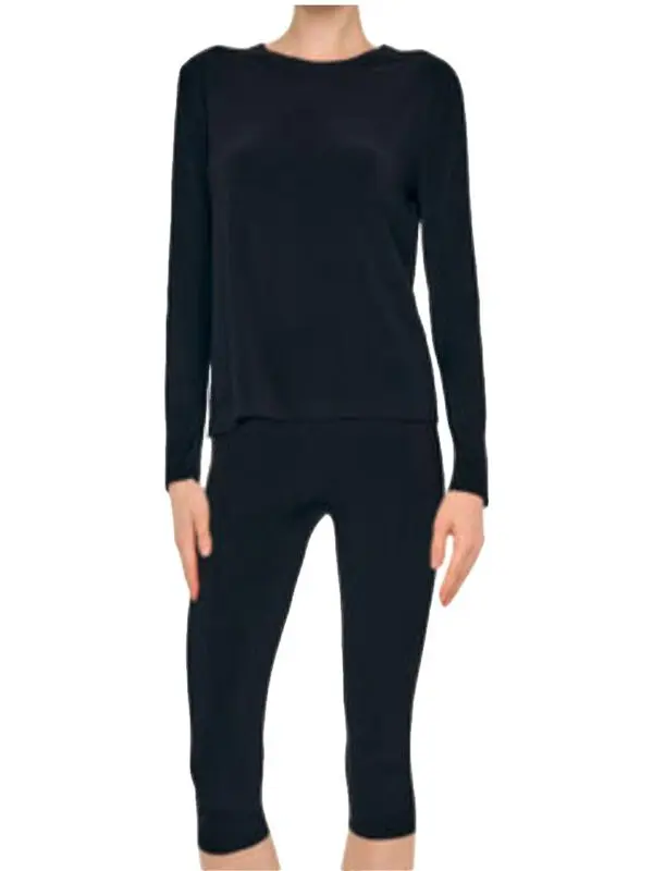 Norma Kamali Cropped Long Sleeve T-shirt - Black