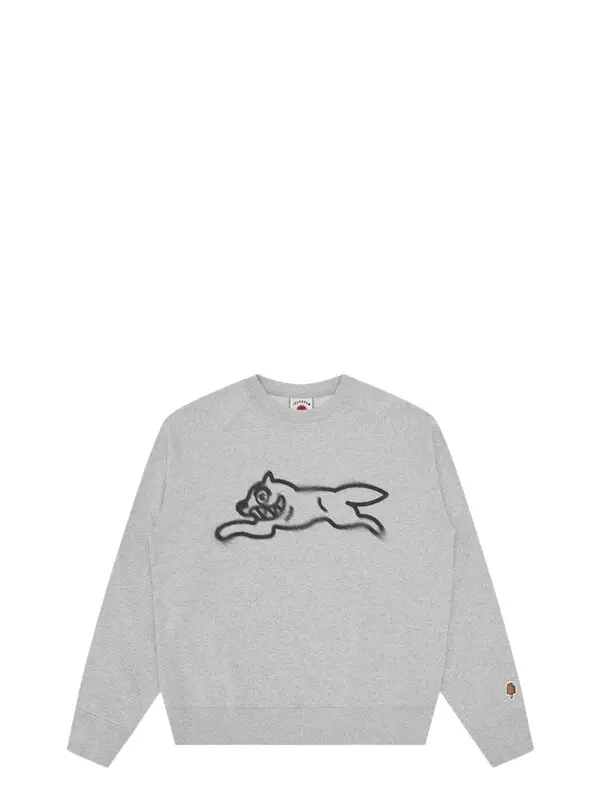 ICECREAM Running Dog Graphic Crewneck Sweatshirt - Gray
