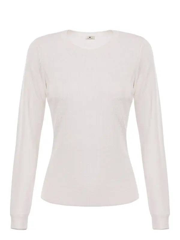 Elisabetta Franchi Logo Jacquard Knit Jumper - Ivory