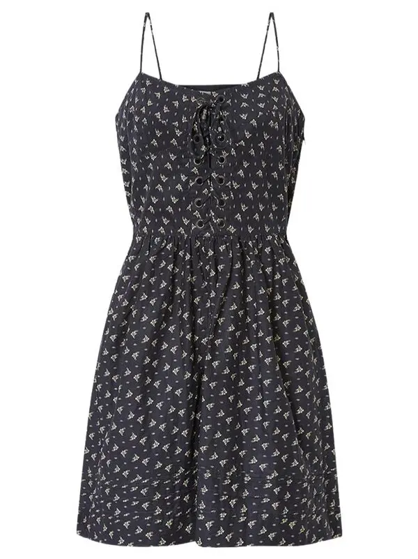 Isabel Marant Étoile Dryna Printed Dress - Black And Beige