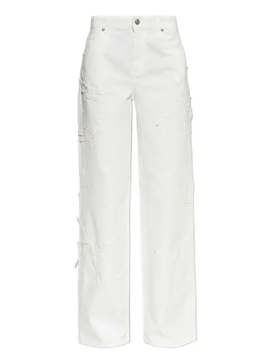 Blumarine Butterfly Lace Jeans - White