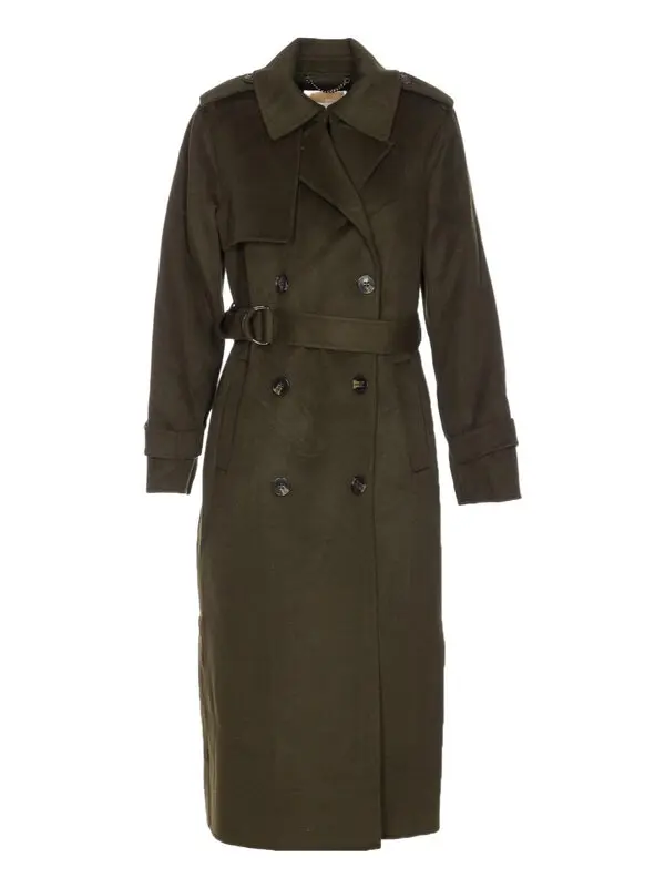 Michael Kors Double-breasted Belted Trench Coat - Green