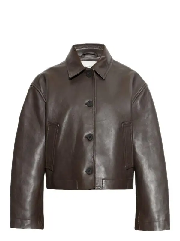 Studio Nicholson Hain Leather Jacket - Cocoa