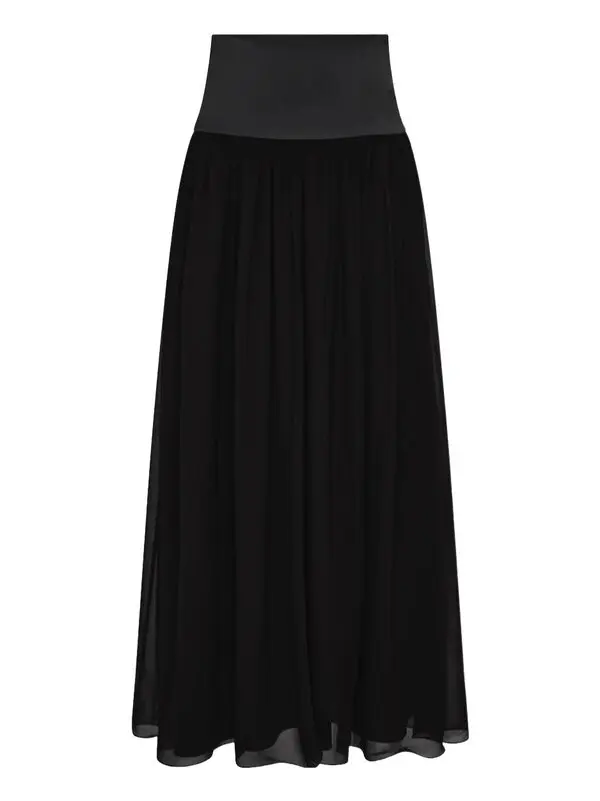 Posse Solene Gathered Maxi Skirt - Black