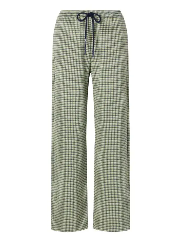 Marni Checked Jersey Wide-leg Pants - Gray