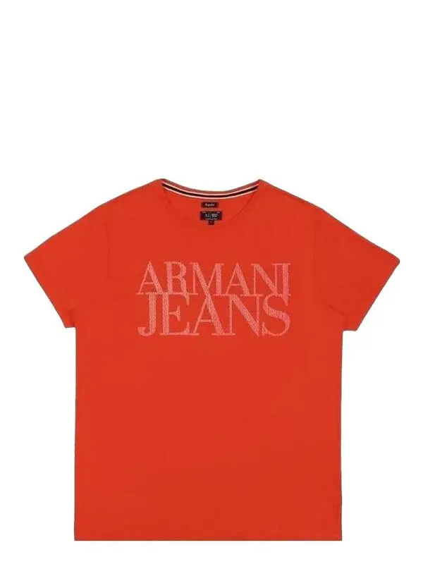 Emporio Armani Round-necked Logo T-shirt - Red