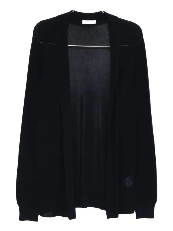 ROBERTO COLLINA Long-sleeved Cardigan With Ribbed Trim - Black