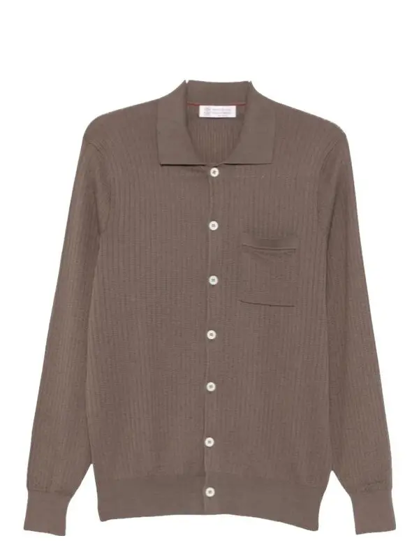 Brunello Cucinelli Ribbed-knit Button-up Cardigan - Green
