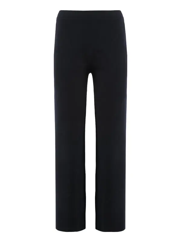P.a.r.o.s.h Elasticized Waist Straight Leg Trousers - Black
