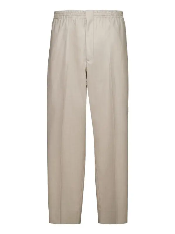 Bottega Veneta Elastic Waist Pleated Casual Trousers - Nude